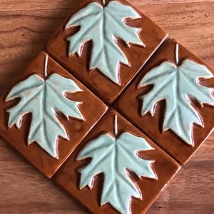 3-inch Maple Leaf Tile, Arts and Crafts Tile for Fireplace or Kitchen ...