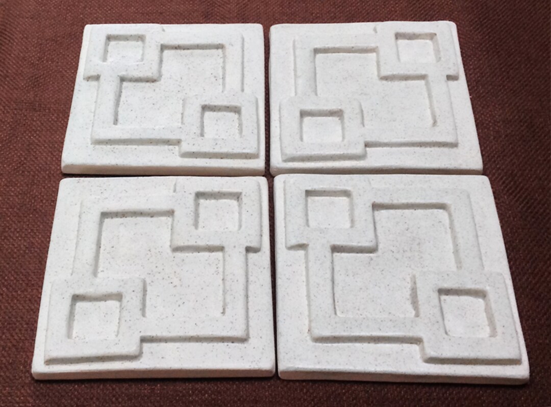 4 Prairie Tile Set of 4 Very Light Green Speckled Matte - Etsy