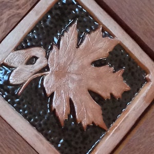 Framed Tile, Maple Leaf Copper and Espresso, Wedding Gift Wall Decor - Etsy