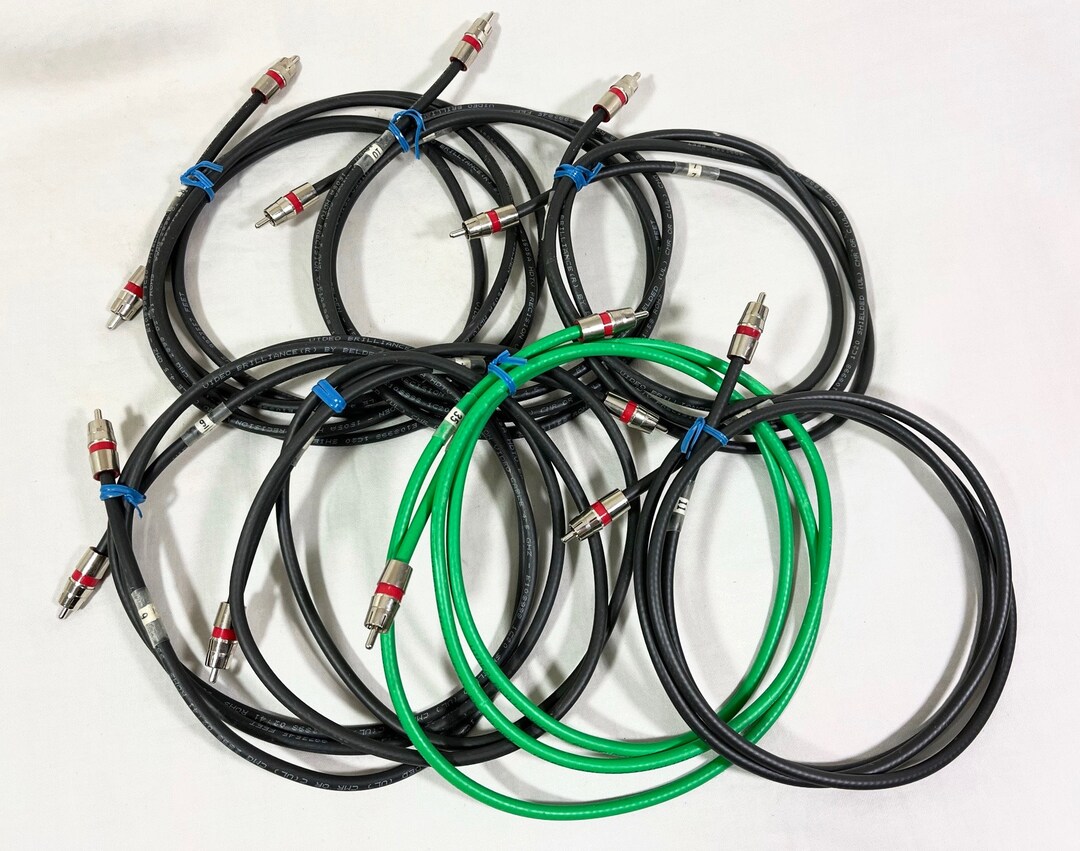 7 Short Audiophile Cables Belden 1505A RCA Phono Hi Def Audio Patch ...