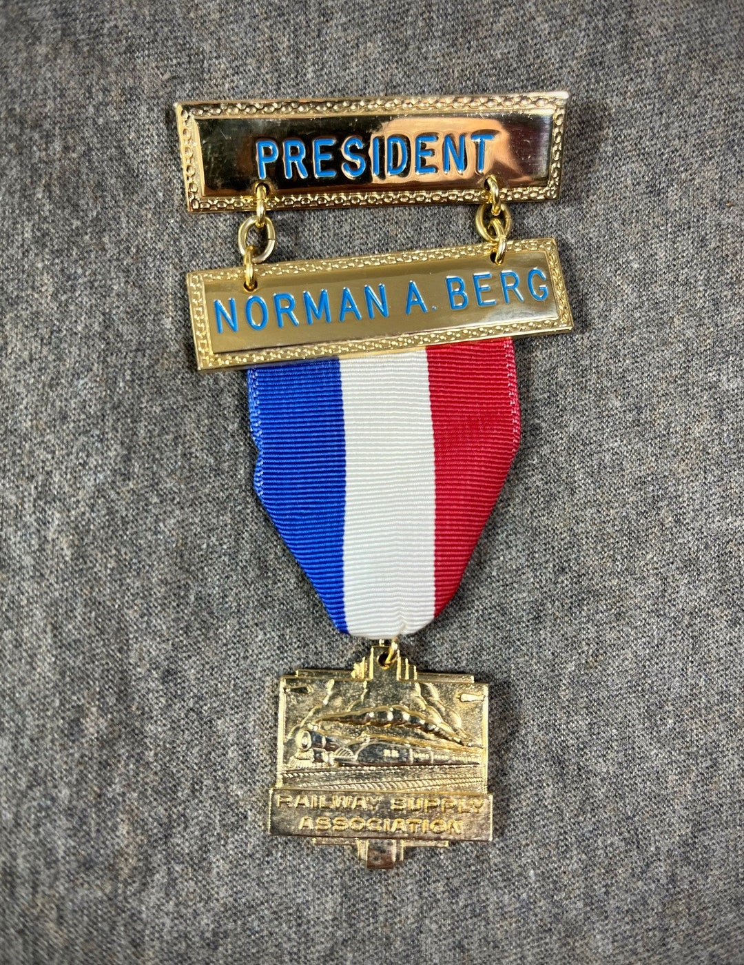 Rare President Badge Railway Supply Assoc. Ribbon Medal Pin 1987 ...