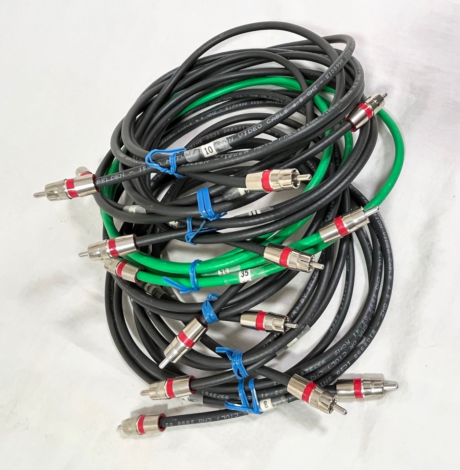 7 Short Audiophile Cables Belden 1505A RCA Phono Hi Def Audio Patch ...