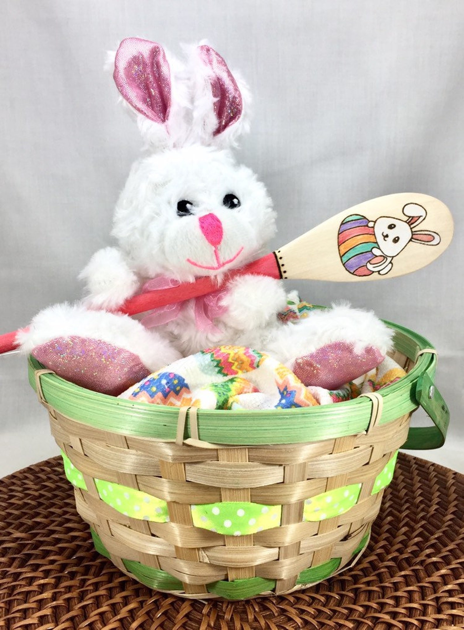 Easter Bunny Spoon Woodburned Mixing Spoon Child Size Ages - Etsy