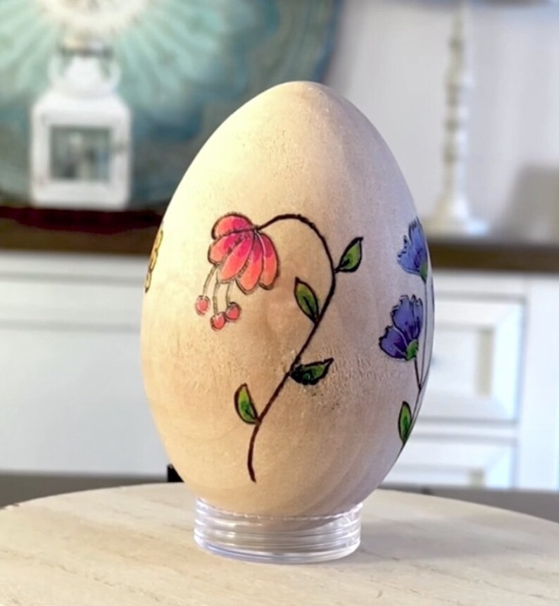 Custom Woodburned Wildflower Easter Egg, Easter Decorations - Etsy