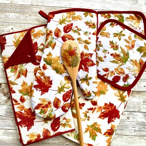 Fall Kitchen Set With Spoon, 6 Piece Set, Fall Leaves, Kitchen Accent ...