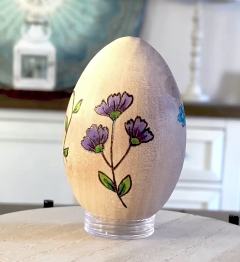 Custom Woodburned Wildflower Easter Egg, Easter Decorations - Etsy