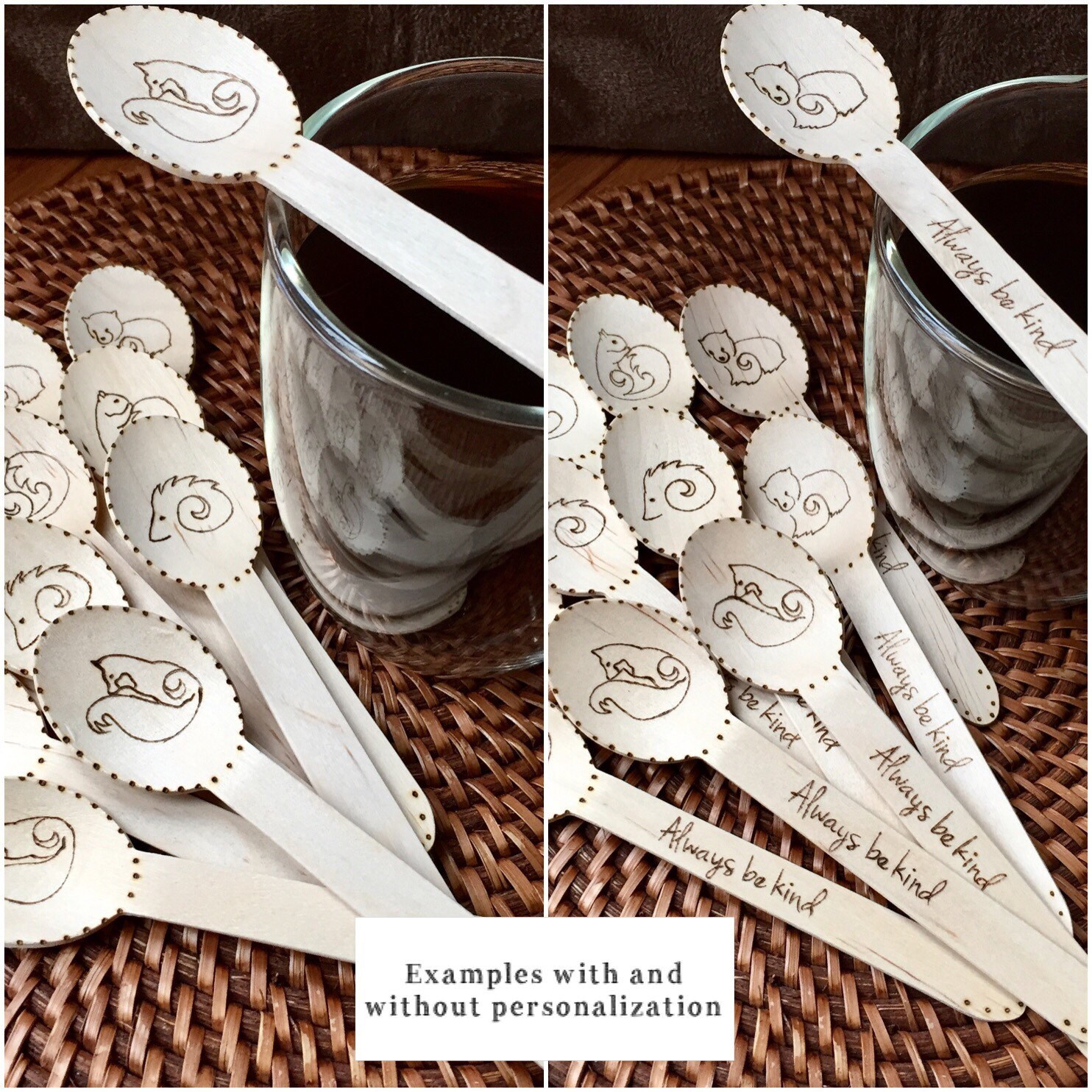 Custom ASL Sign Language I Love You, STIR SPOONS, Coffee, Woodburned ...