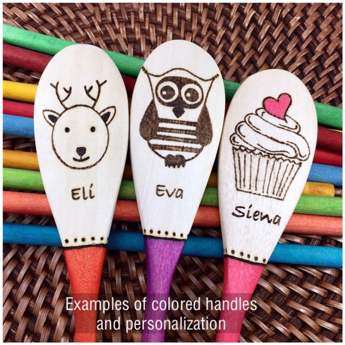 Personalized Animal Spoon woodburned kids' spoons farm | Etsy