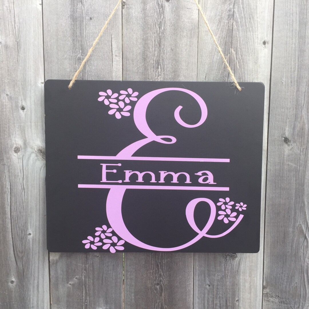 Name Sign for Girl, Hanging Chalkboard Sign, Chalkboard Sign With ...