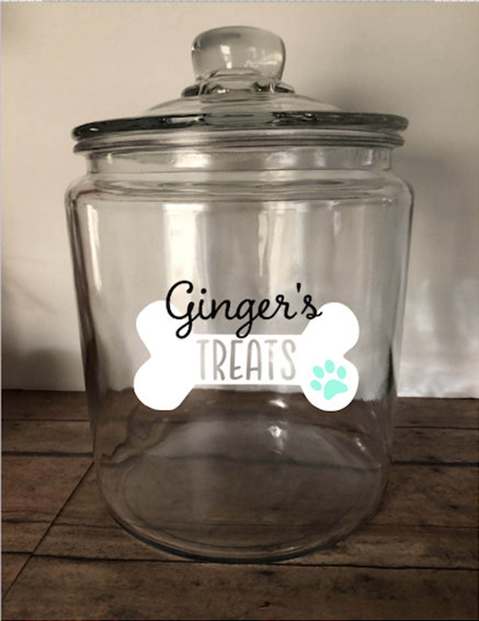 Personalized Pet Treat Jar, Personalized Dog Treat Jar, Glass Jar for ...