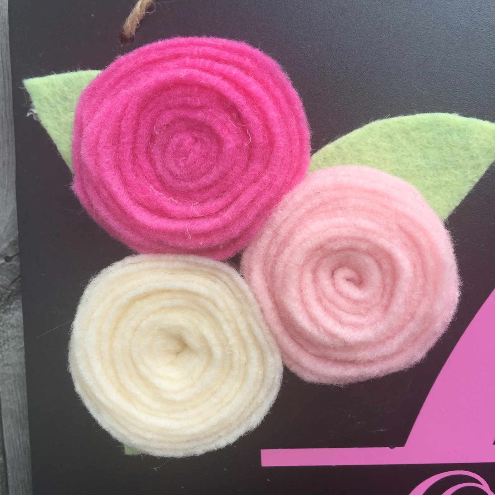 Monogram Sign with Felt Flowers Felt Flower Decor Floral | Etsy