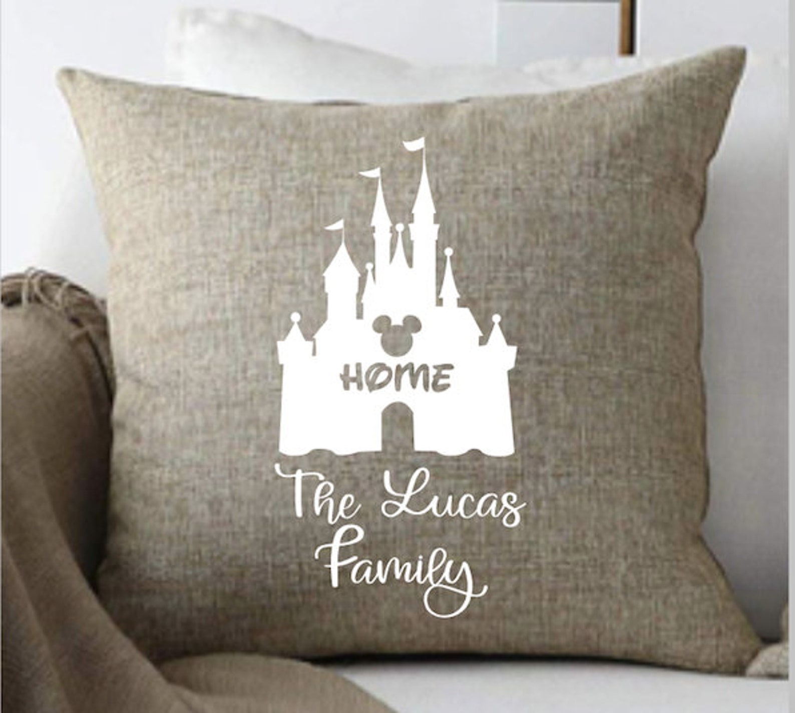 Disney Pillow Personalized Disney Pillow Disney Castle - Etsy