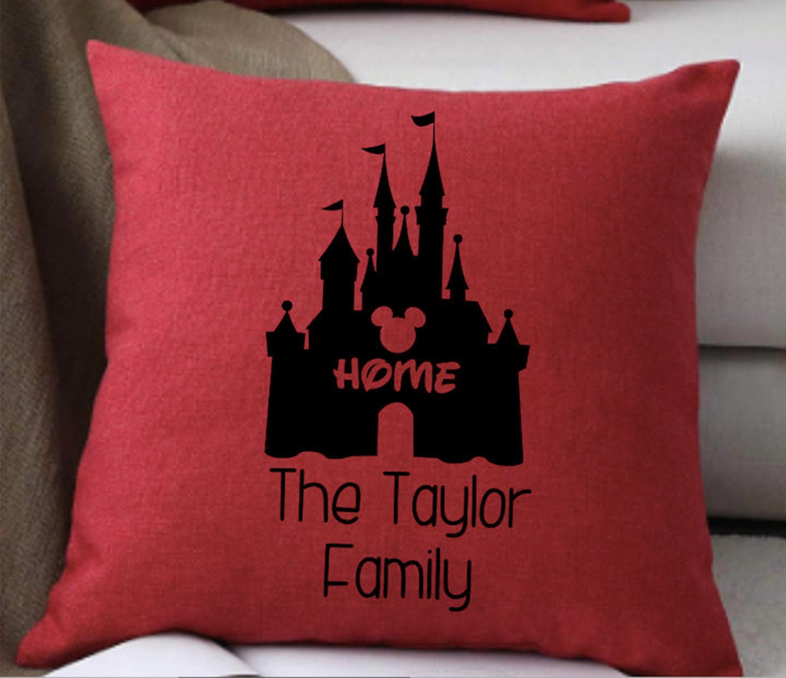 Disney Pillow Personalized Disney Pillow Disney Castle - Etsy