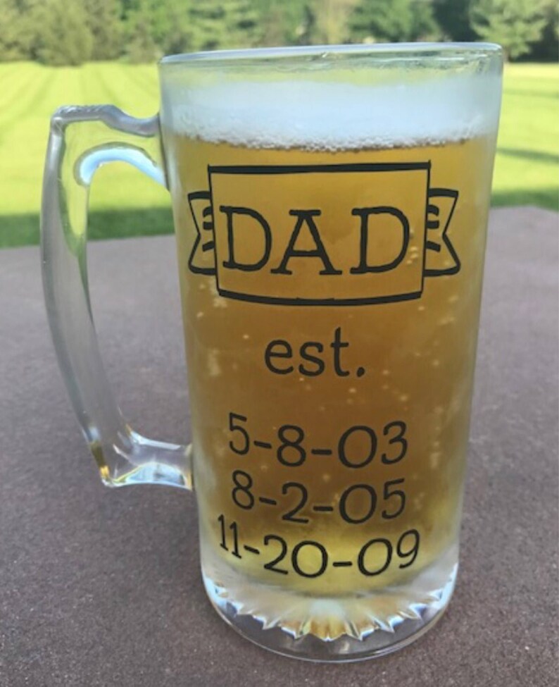 Personalized Dad Est Beer Mug Christmas Gift for Dad Fathers - Etsy