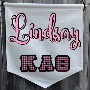Sorority Name Banner, Greek Letter Sign, Dorm Name Banner, Personalized ...