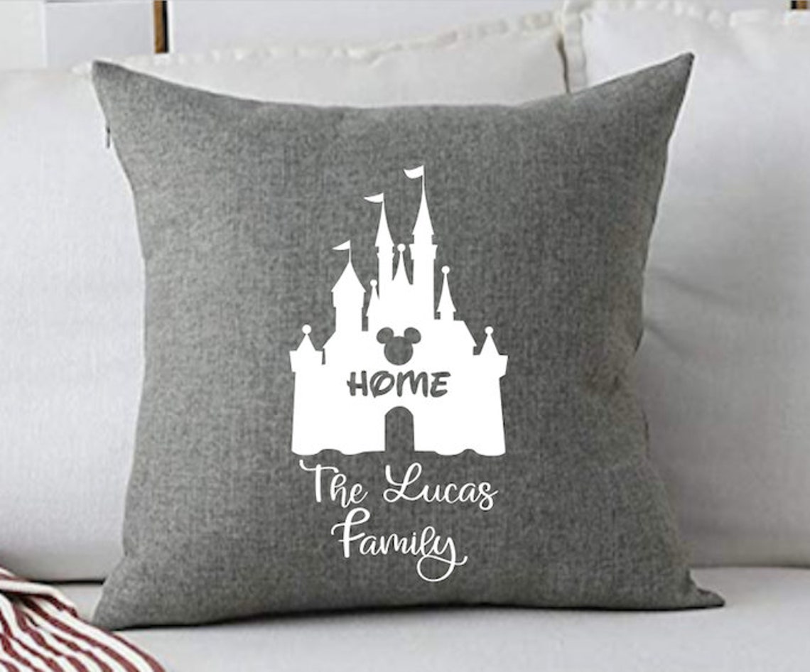 Disney Pillow Personalized Disney Pillow Disney Castle - Etsy