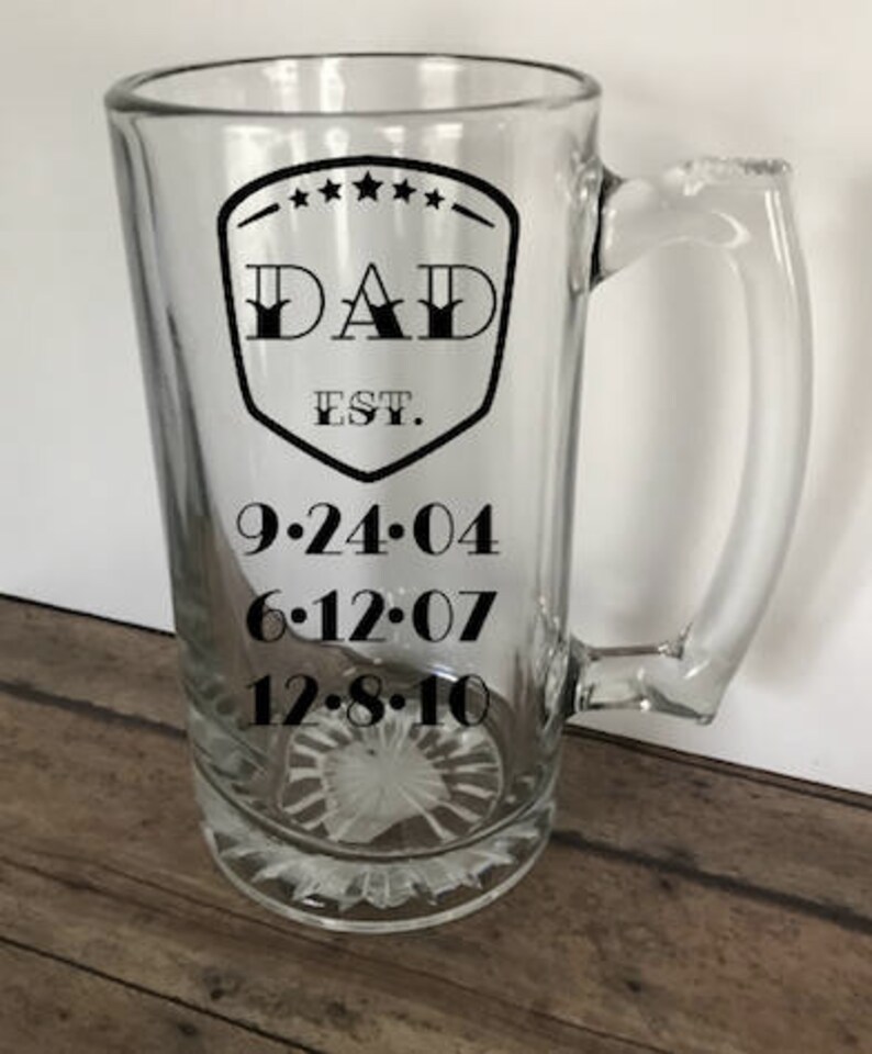 Personalized Dad Est Beer Mug Christmas Gift for Dad Fathers - Etsy