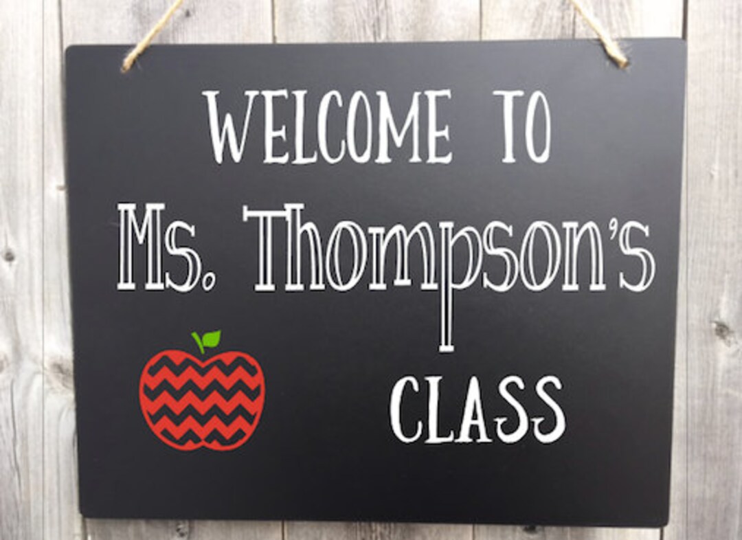 Teacher Chalkboard Sign, Personalized Hanging Chalkboard Sign ...