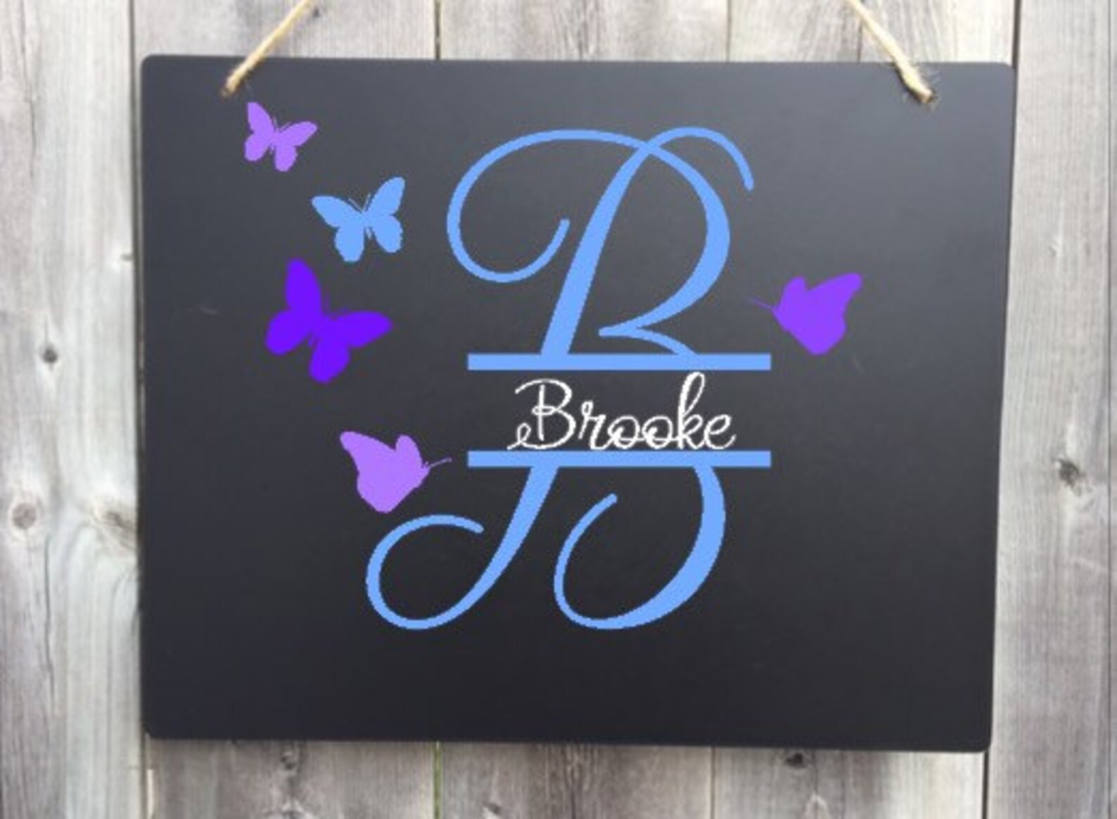 Name Sign for Girls Room Hanging Chalkboard Sign Monogram - Etsy