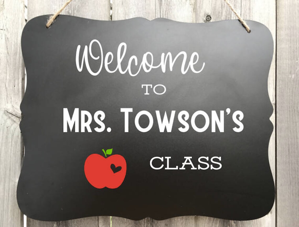 Classroom Door Sign Teacher Chalkboard Personalized Hanging - Etsy