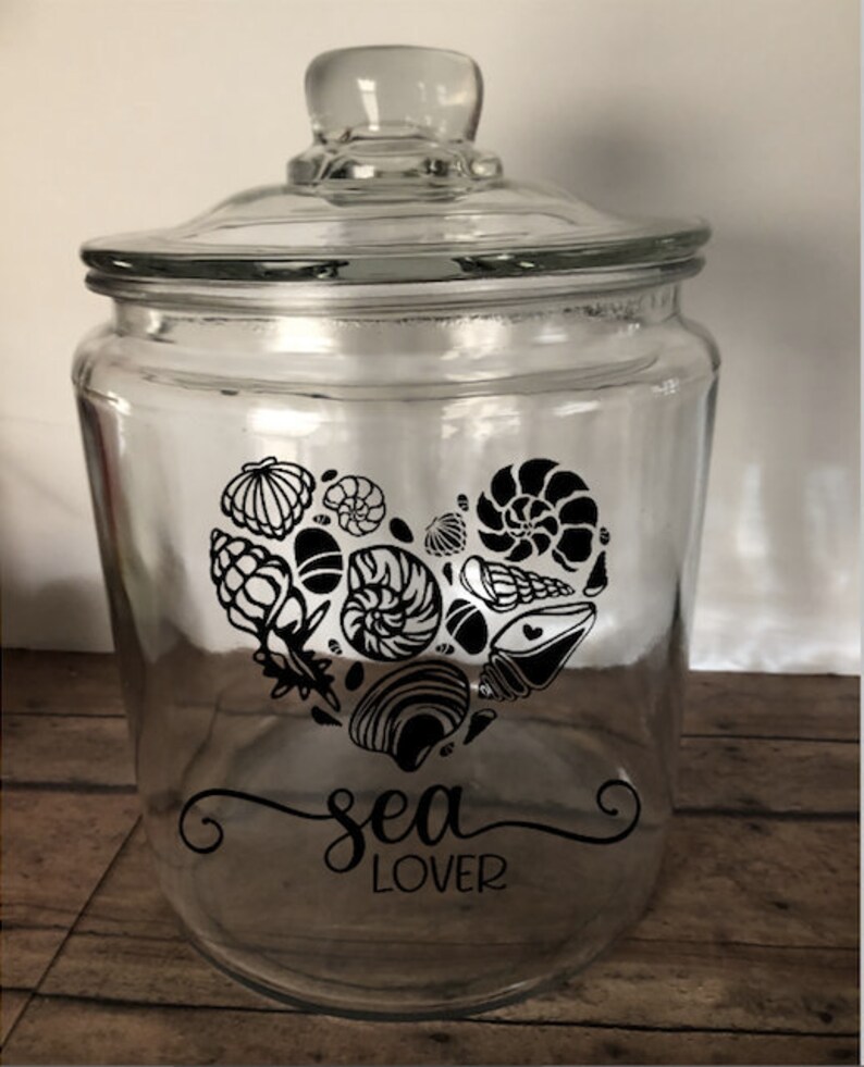 Sea Lover Jar, Seashell Collection Holder, Seashell Keepsake, Beach Jar ...