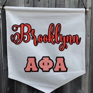 Sorority Name Banner, Greek Letter Sign, Dorm Name Banner, Personalized ...