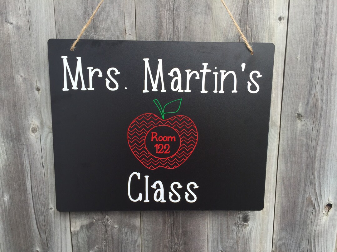 Teacher Chalkboard Sign, Personalized Hanging Chalkboard Sign, Teacher ...