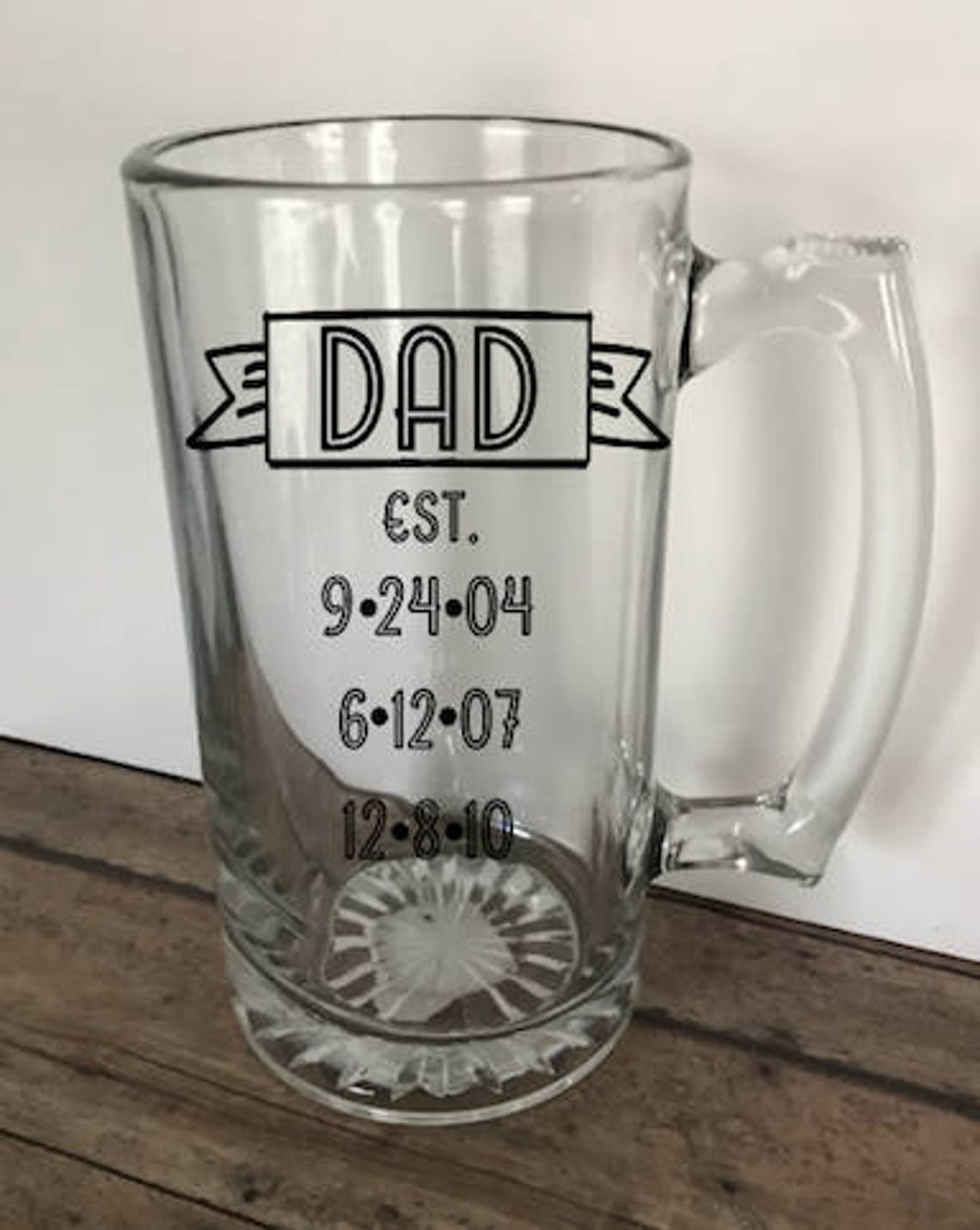 Personalized Dad Est Beer Mug Christmas Gift for Dad Fathers - Etsy