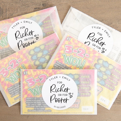 For Richer or Poorer Lotto Favor Stickers Wedding Lotto - Etsy