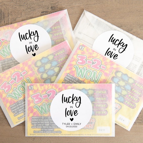 Lucky in Love Lotto Favor Stickers Wedding Lotto Ticket - Etsy