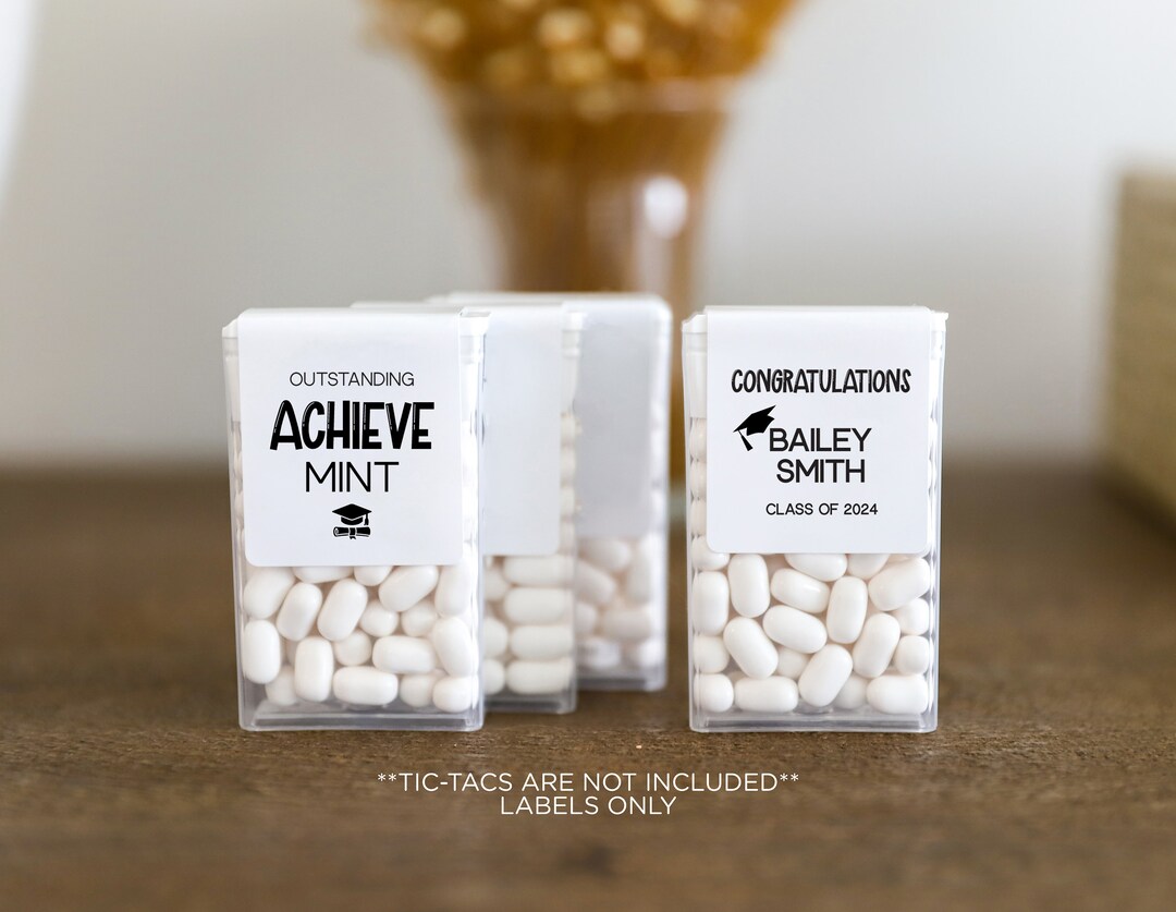 Class of 2024 Graduation Favor Mint Stickers, Outstanding Achievemint ...