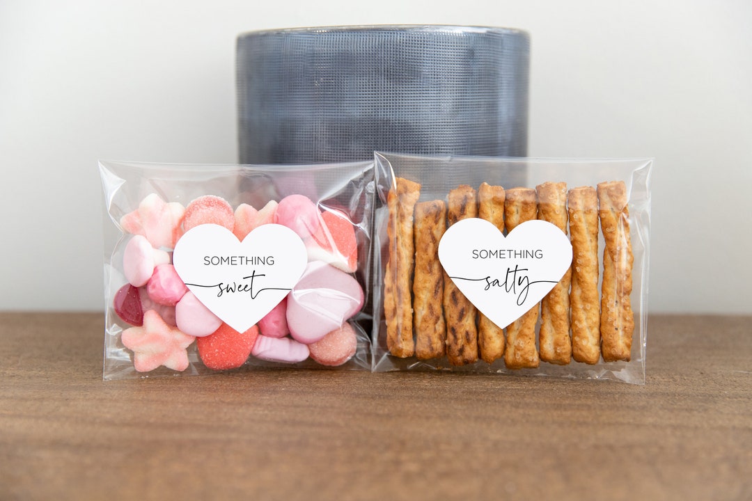 Something Salty Something Sweet Favors, Heart Stickers, Wedding Labels ...
