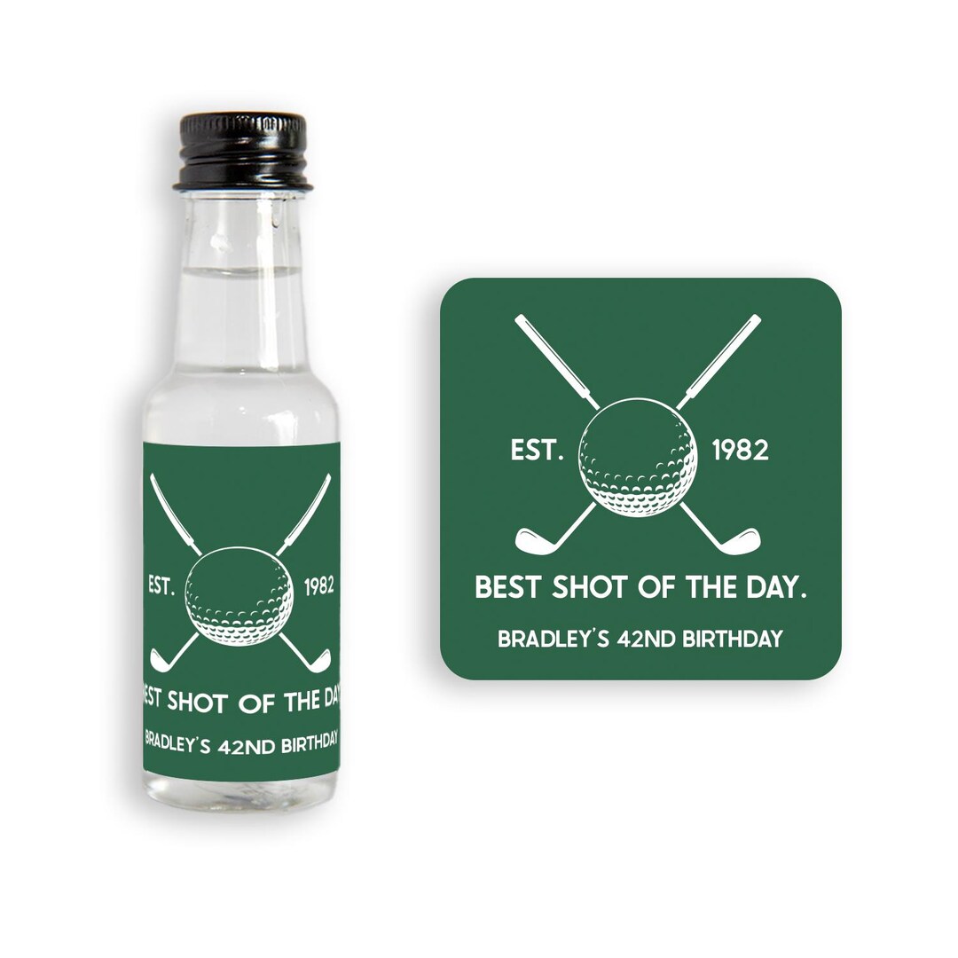 Golf Birthday Mini Liquor Bottle Stickers: Personalized Party Favors ...