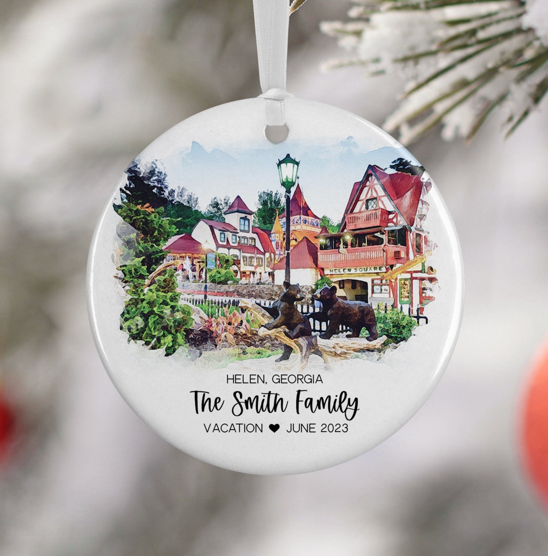 Helen Georgia Christmas Ornament: Watercolor Family Vacation Souvenir ...