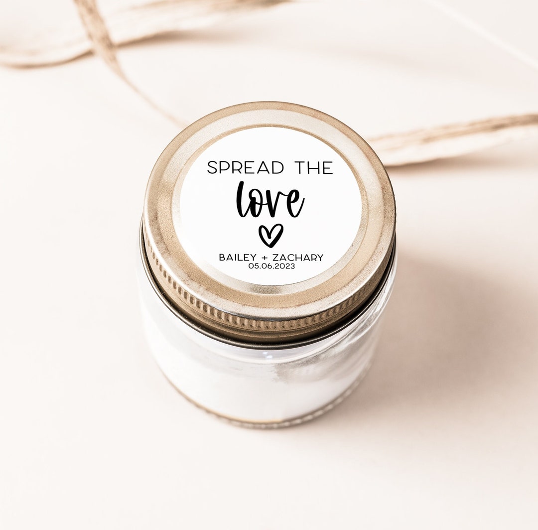 Spread the Love Jam Stickers, Round Wedding Jam Labels, Wedding Jam ...
