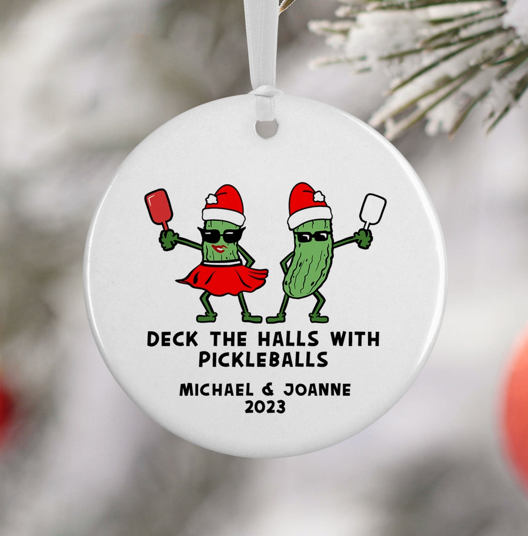 Deck the Halls With Pickleballs Ornament, Pickleball Gift, Pickleball ...