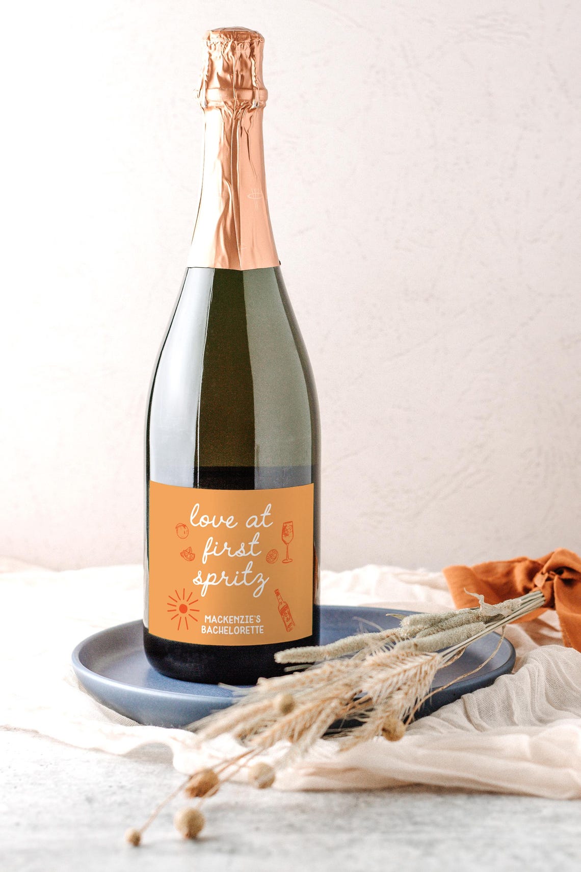 Love at First Spritz Champagne Stickers, Prosecco Bottle Sticker ...