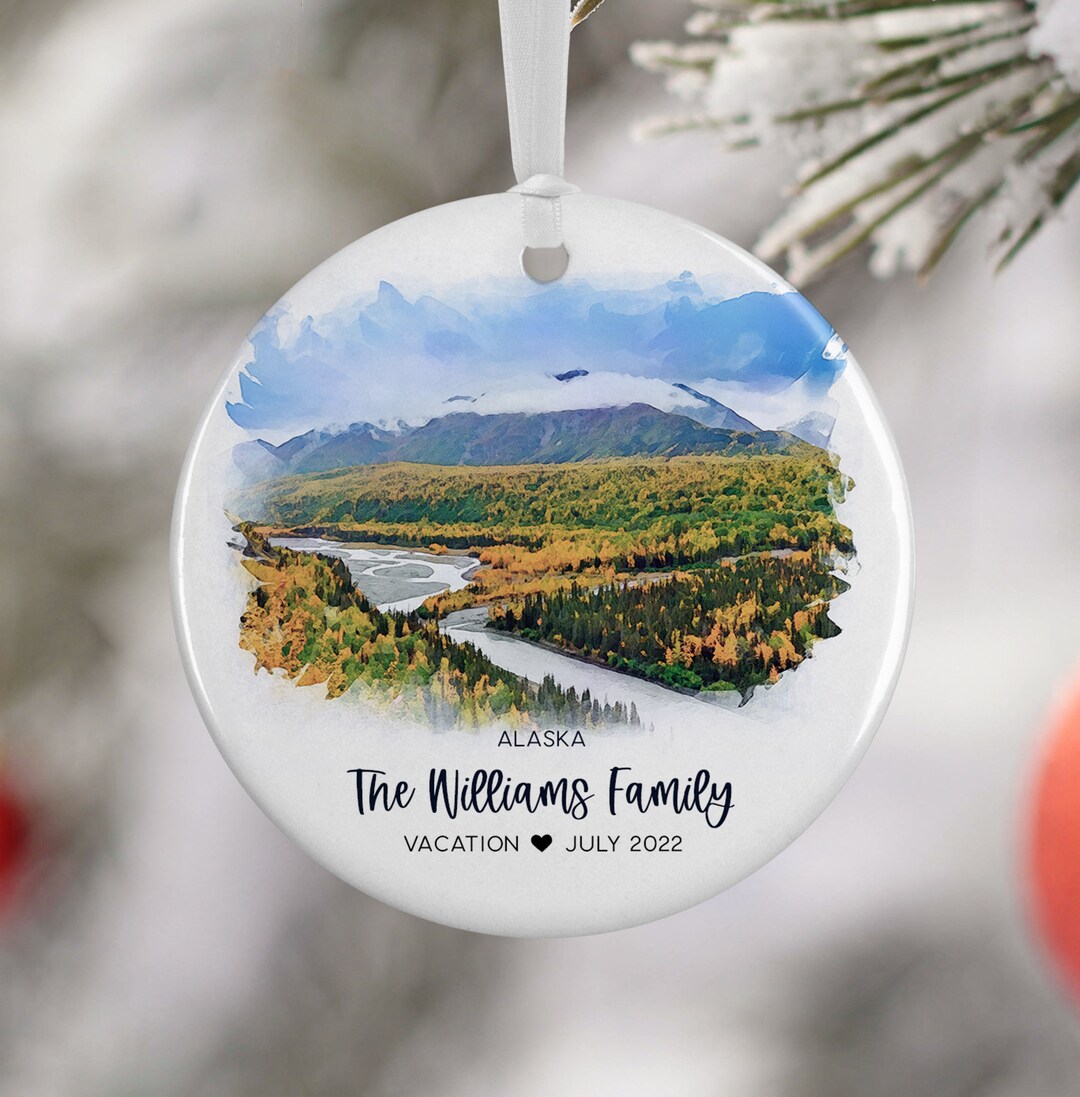 Alaska Ornament, Alaska Family Vacation, Engaged, Married Ornament ...