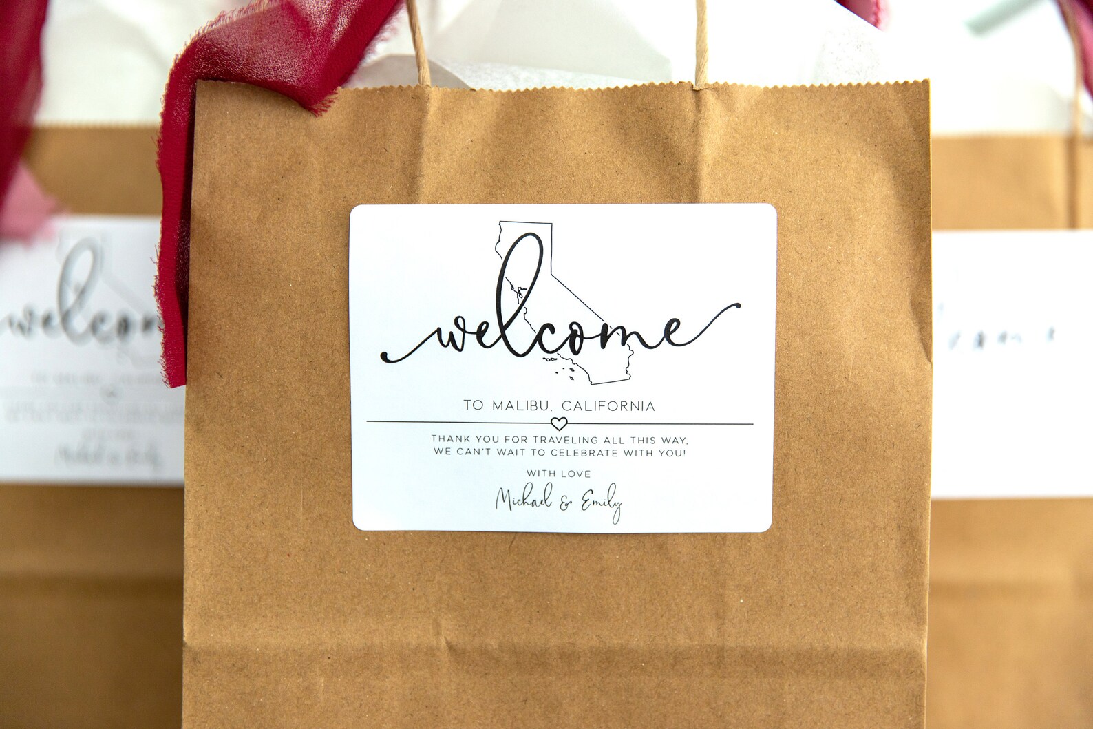 Wedding Welcome Bag Sticker Welcome Bag for Hotel Out of - Etsy
