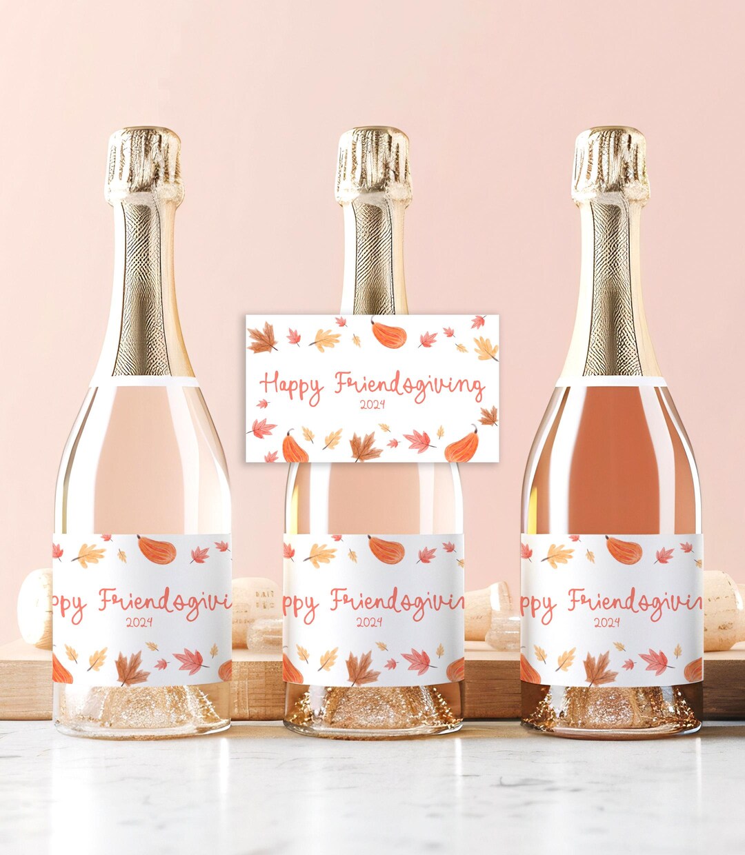 Happy Friendsgiving Party Favors, Mini Champagne/prosecco Labels ...