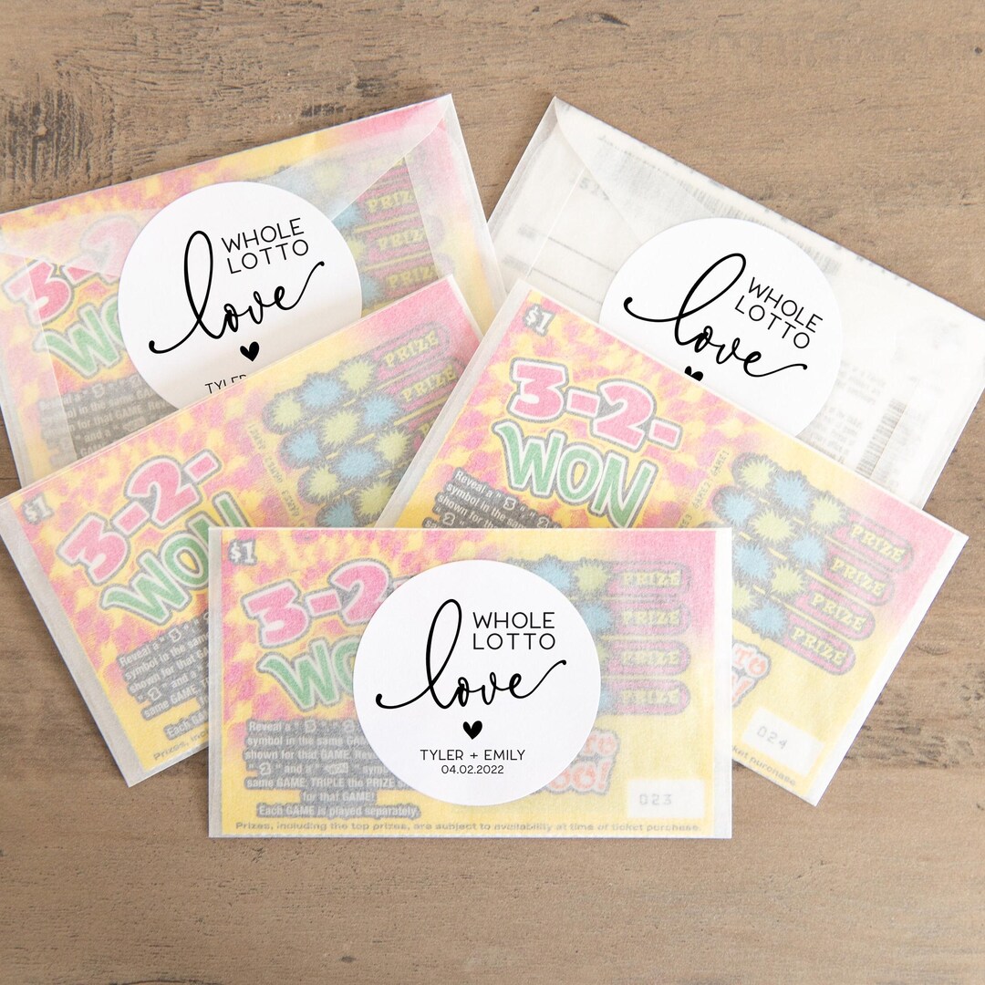 Whole Lotto Love Personalized Lottery Ticket Wedding Favors: Stickers ...
