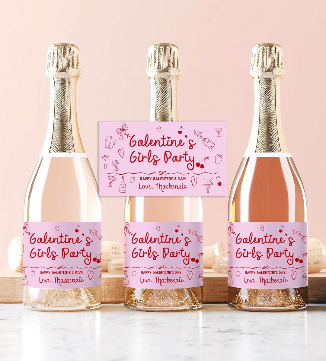 Galentine's Day Mini Champagne Labels: Girl Party Favors - Etsy