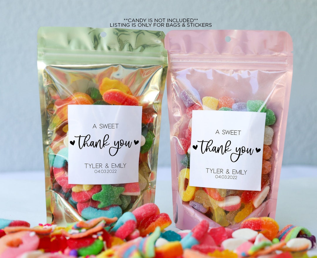 Personalized Wedding Favor Bags & Stickers: A Sweet Thank You - Etsy