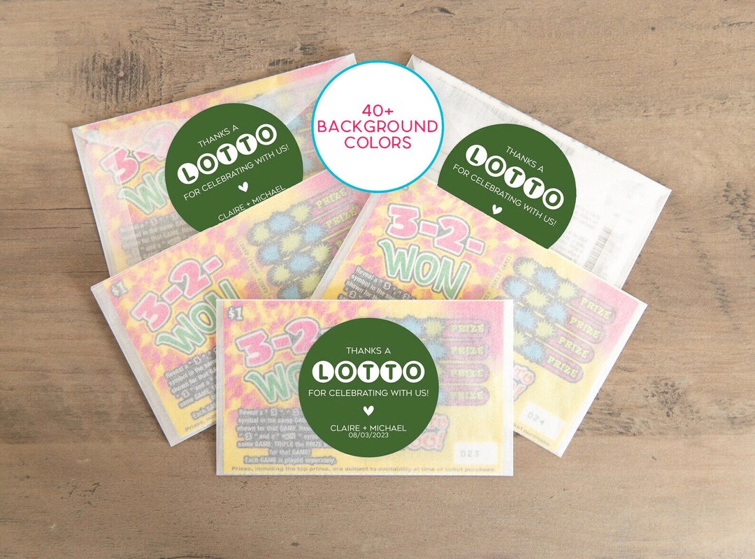 Lotto Favor Stickers, Thanks a Lotto for Celebrating V4, Wedding ...