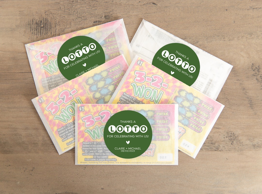 Lotto Favor Stickers Thanks a Lotto for Celebrating V4 - Etsy