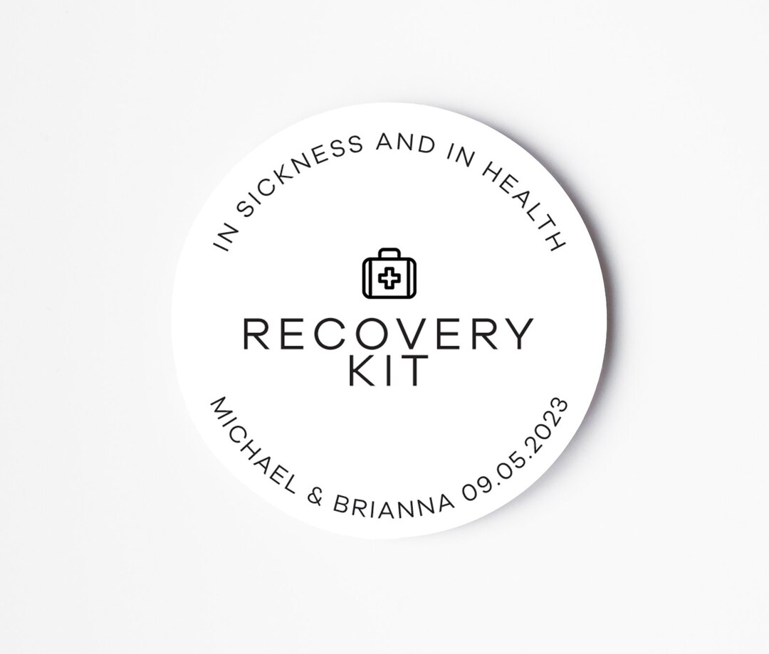 Wedding Recovery Kit Labels, Hangover Kit Stickers - Etsy
