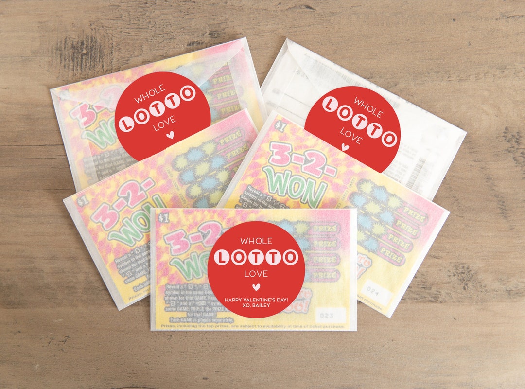 Valentine's Day Gift Favor, Whole Lotto Love, Lotto Ticket Favor ...
