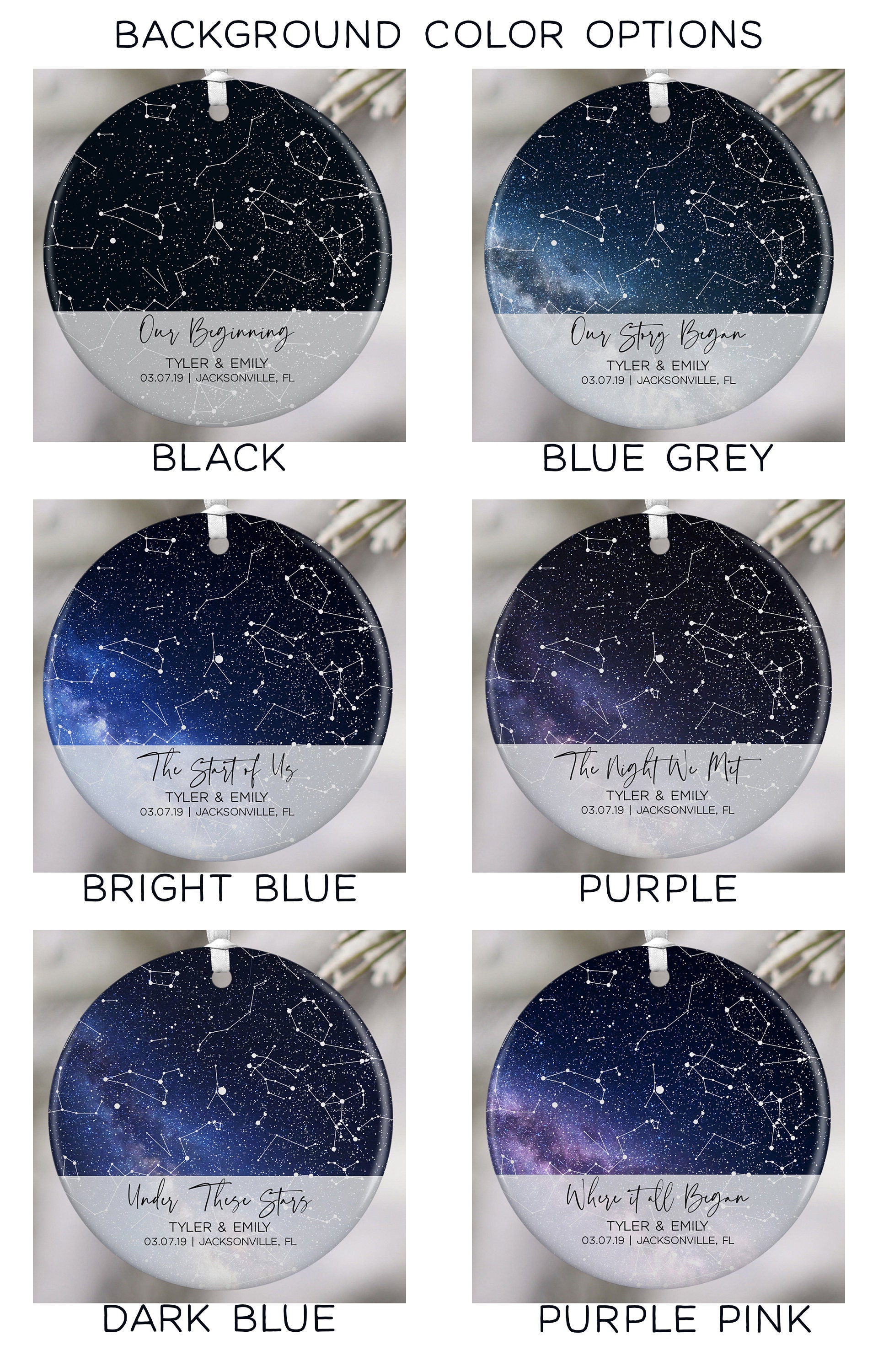 Anniversary Gift Night Sky Map Star Map Ornament | Etsy