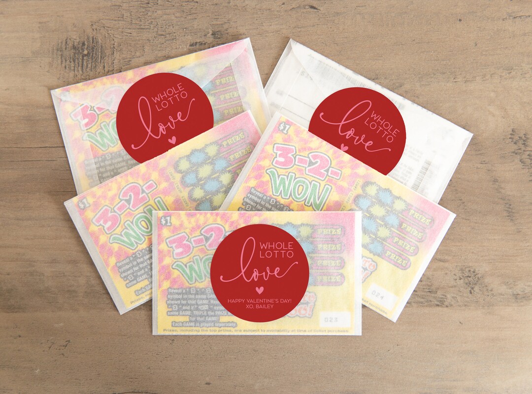 Valentine's Day Gift Favor, Whole Lotto Love, Lotto Ticket Favor ...