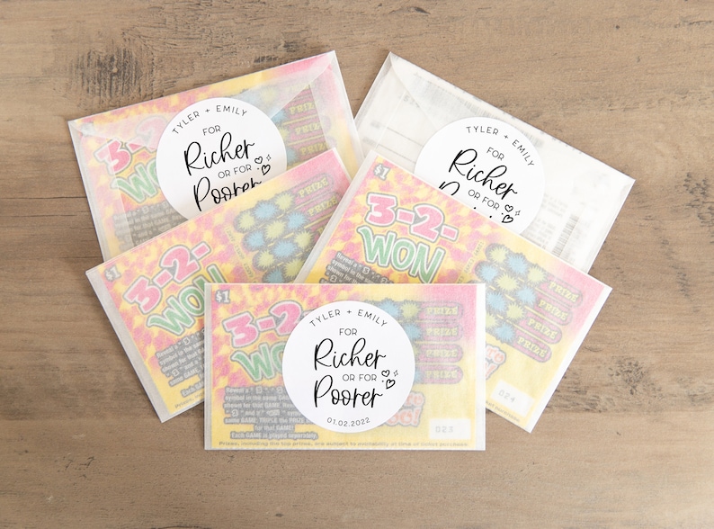 For Richer or Poorer Lotto Favor Stickers Wedding Lotto - Etsy